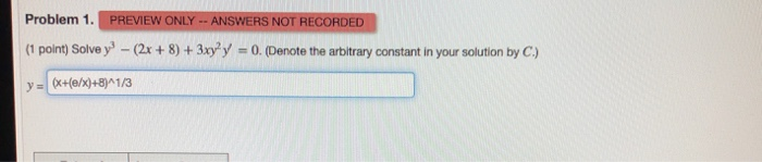 Solved Problem 1. PREVIEW ONLY ANSWERS NOT RECORDED (1 | Chegg.com