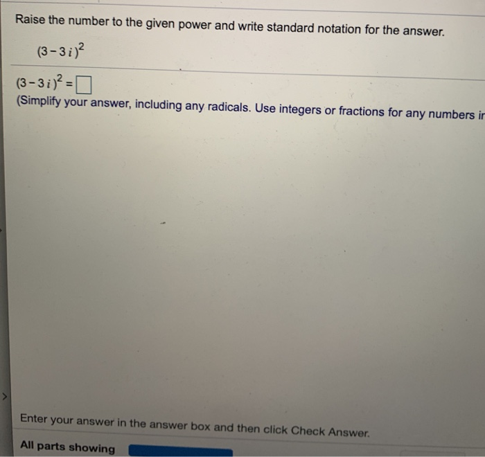 Solved Raise the number to the given power and write | Chegg.com