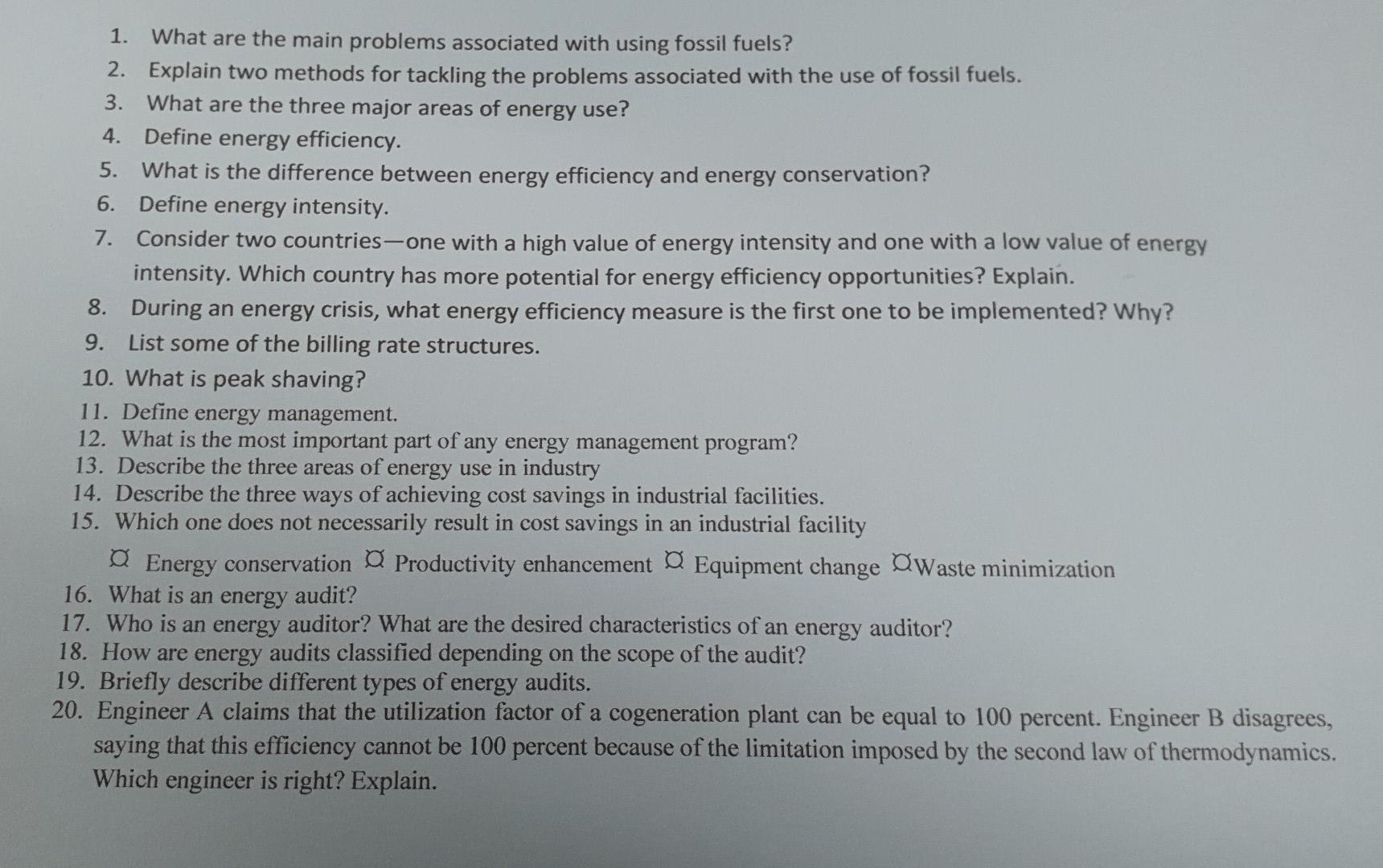 Solved 1. What are the main problems associated with using | Chegg.com