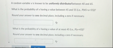 Solved A random variable x is known to be uniformly | Chegg.com