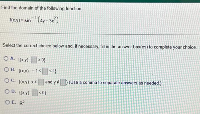 Solved Find the domain of the following function. | Chegg.com