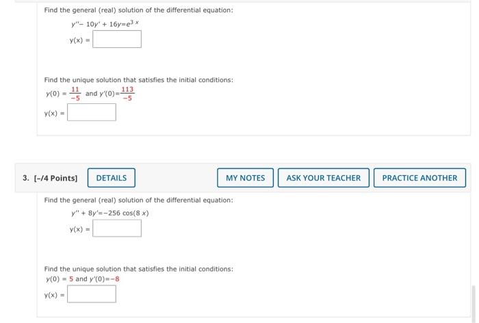 Solved Find the general (real) solution of the differential | Chegg.com