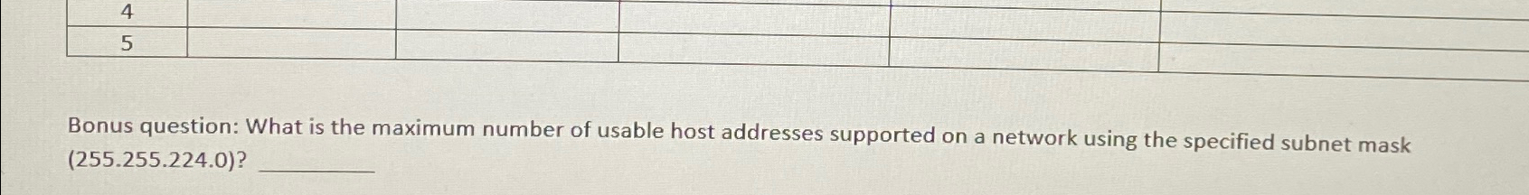 Solved What is the maximum number of usable host addresses | Chegg.com