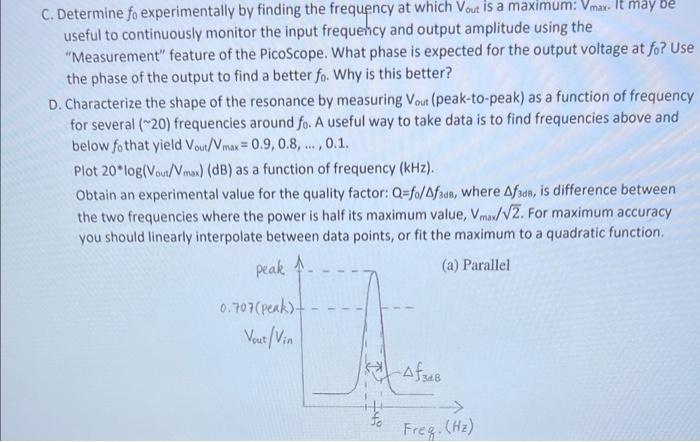 Solved A. Construct the parallel resonance circuit, as below | Chegg.com
