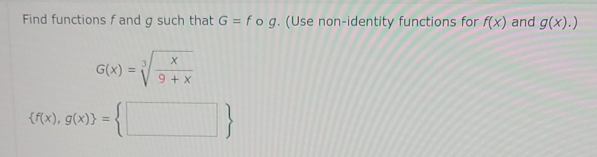 Solved Find fogoh. f(x) = x - 7, g(x) = x2, h(x) = x3 + 8 V | Chegg.com