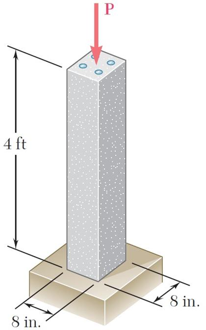 A 4-ft concrete post is reinforced with four steel | Chegg.com