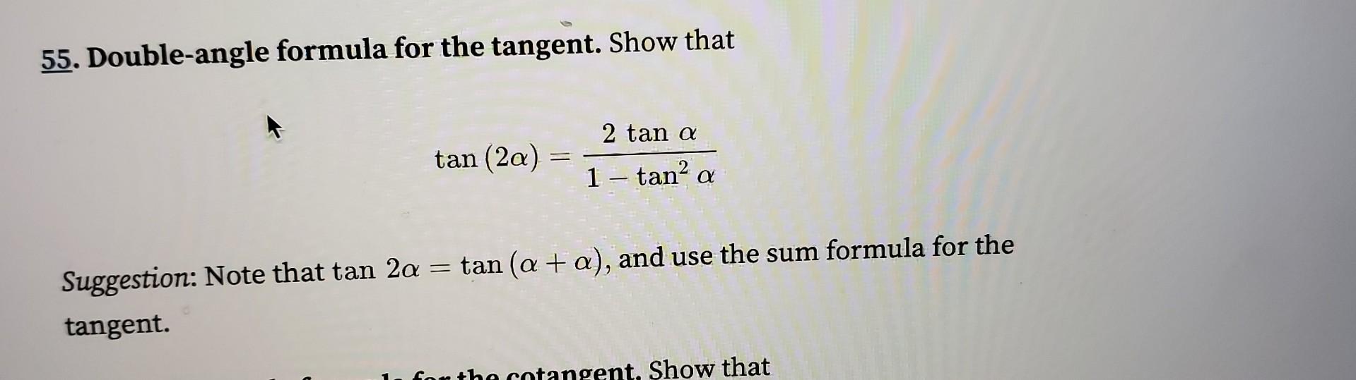 Solved Double-angle formulas. In this section, we used the | Chegg.com