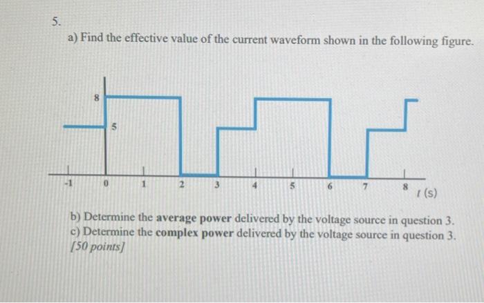 Solved 5. a) Find the effective value of the current | Chegg.com
