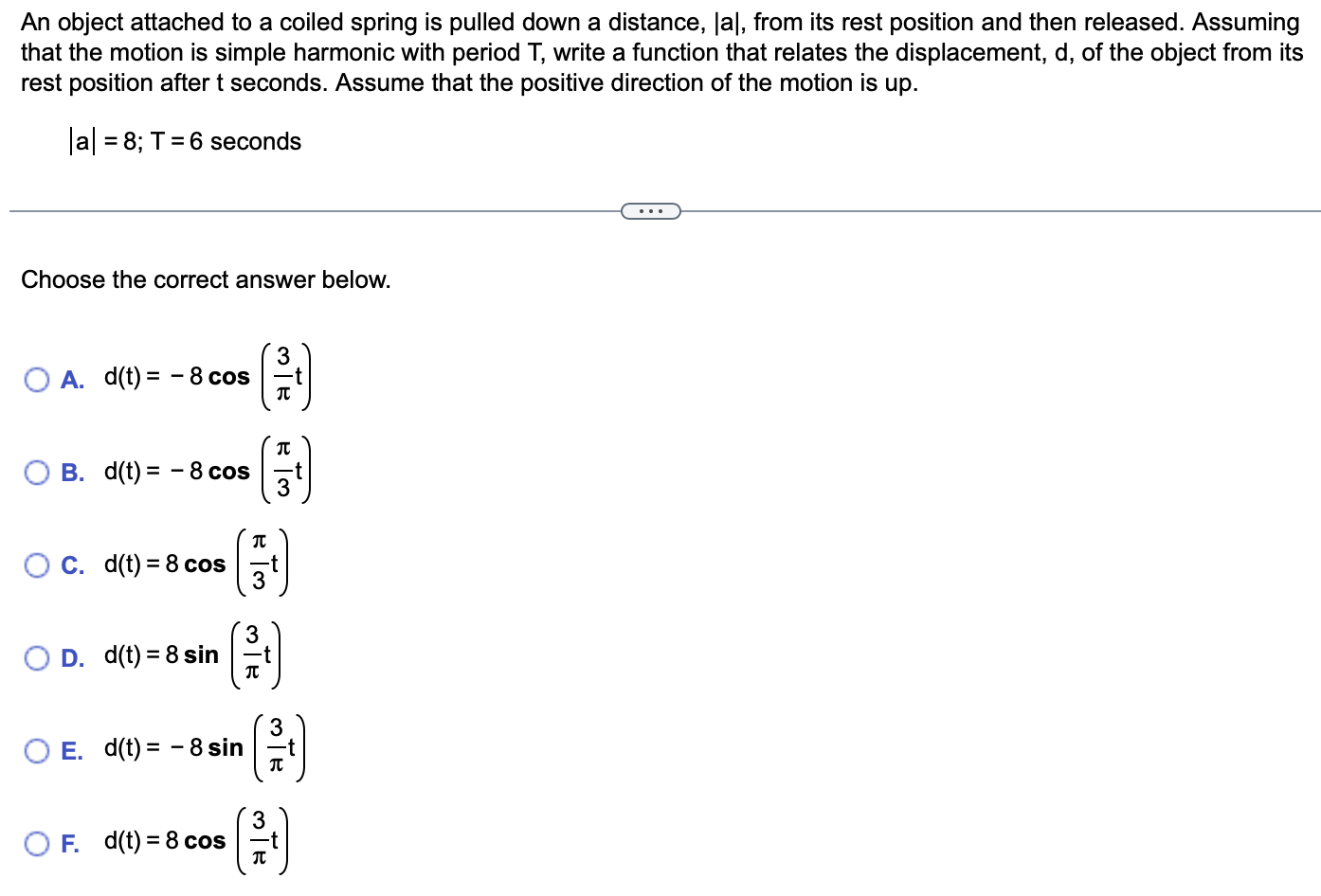 [Solved]: An object attached to a coiled spring is pulled do