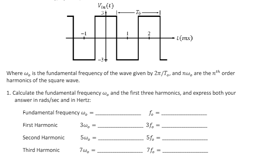 Solved Where ωo ﻿is the fundamental frequency of the wave | Chegg.com