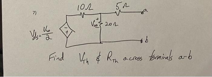 Solved Find VTh&RTh across terminals a−b | Chegg.com