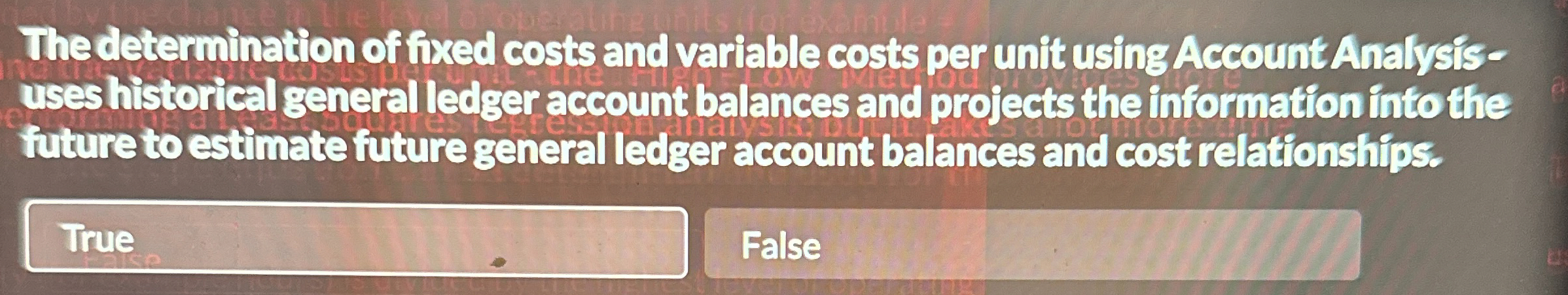 Solved The determination of fixed costs and variable costs | Chegg.com