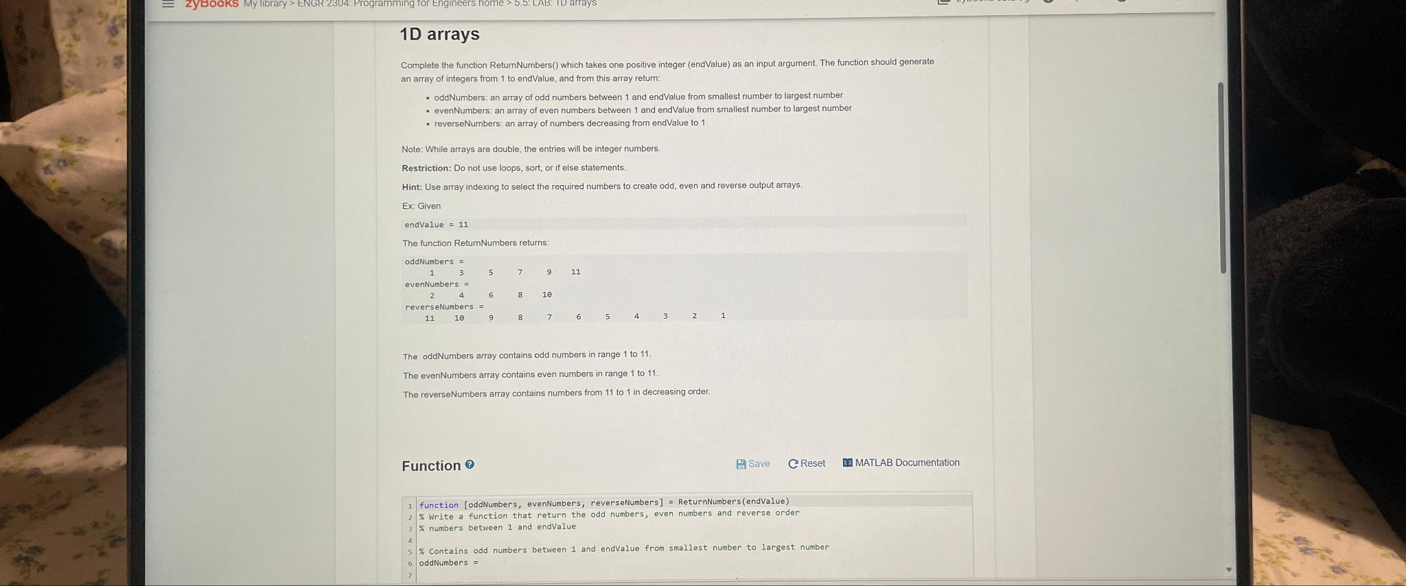 Solved 1D arraysComplete the function ReturnNumbers() ﻿which | Chegg.com