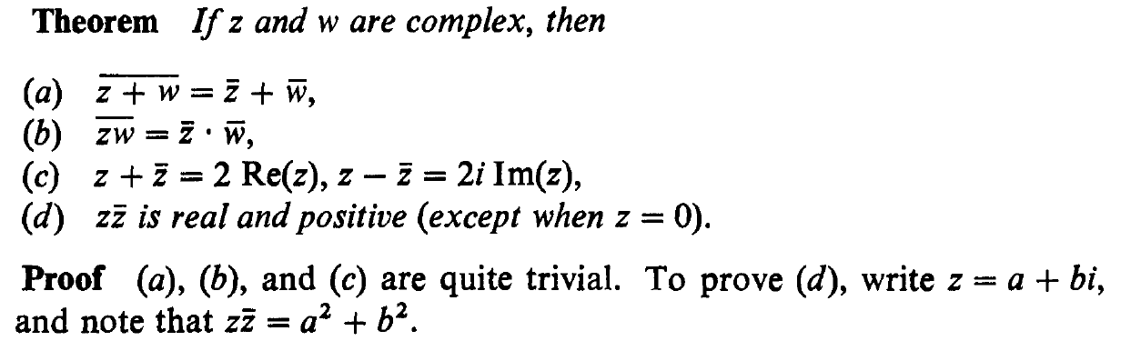 Solved Theorem If z and w are complex, then (a) z+w=zˉ+wˉ | Chegg.com