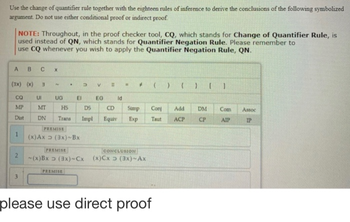 Solved Use the change of quantifier rule together with the | Chegg.com