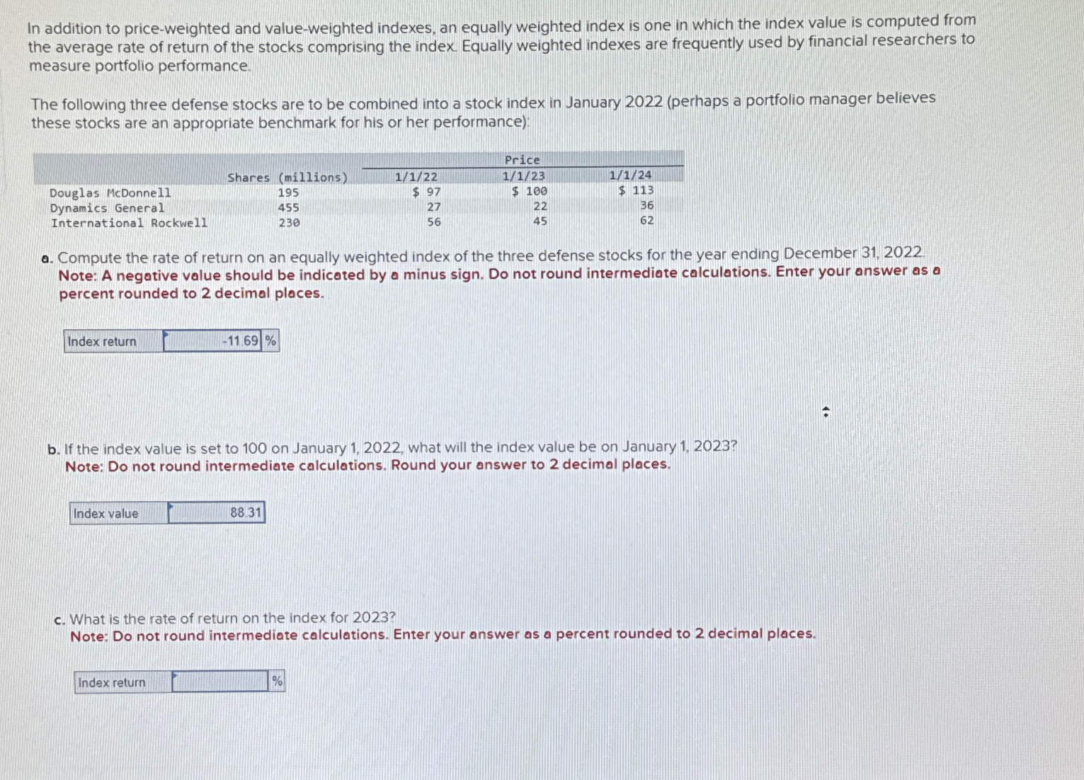 Solved In addition to price-weighted and value-weighted | Chegg.com