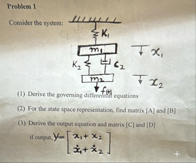 Solved Problem 1Consider the system:(1) ﻿Derive the | Chegg.com
