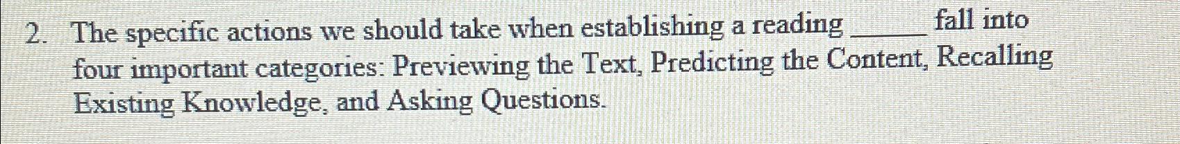 Solved The specific actions we should take when establishing | Chegg.com
