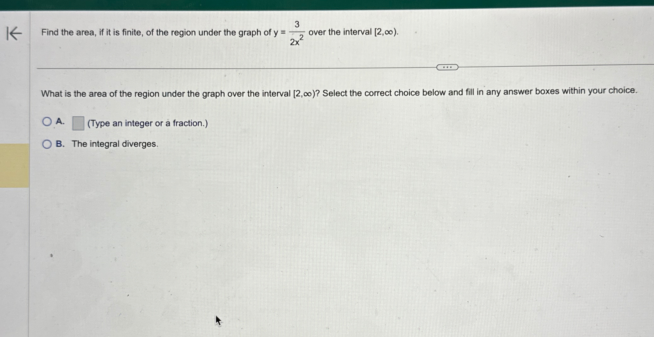Solved Find the area, if it is finite, of the region under | Chegg.com
