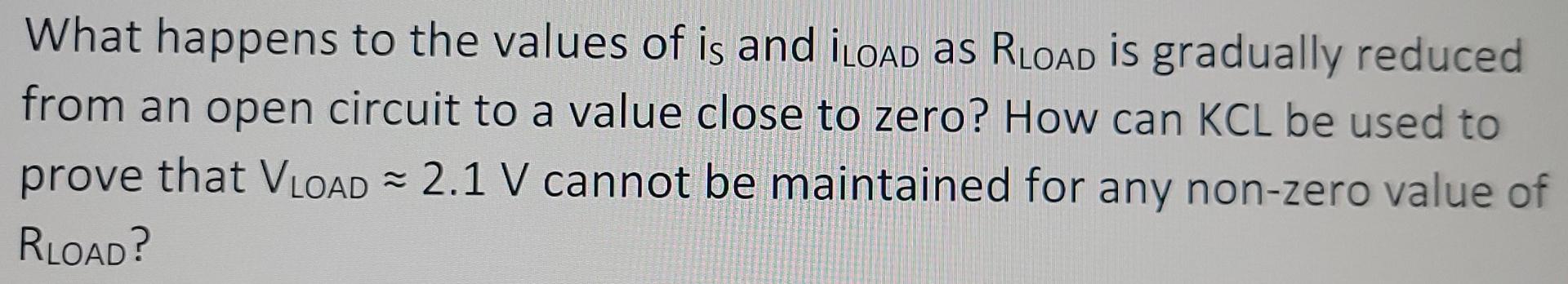 Solved What happens to the values of is and iLoad as Rload | Chegg.com