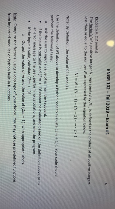Solved ENGR 102 - Fall 2019-Exam #1 Problem 4. (12 points) | Chegg.com