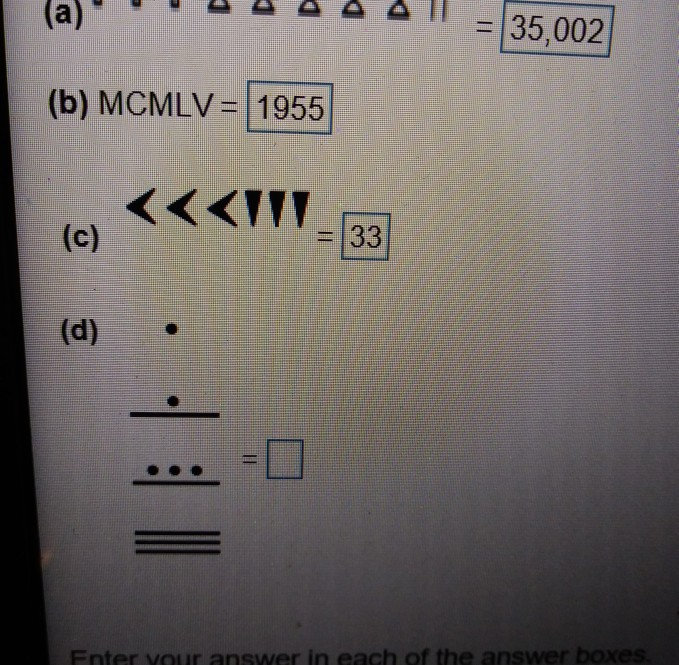Solved (a) || 35,002 (b) MCMLV= 1055 KIIN (c) (33) d) Fnter | Chegg.com