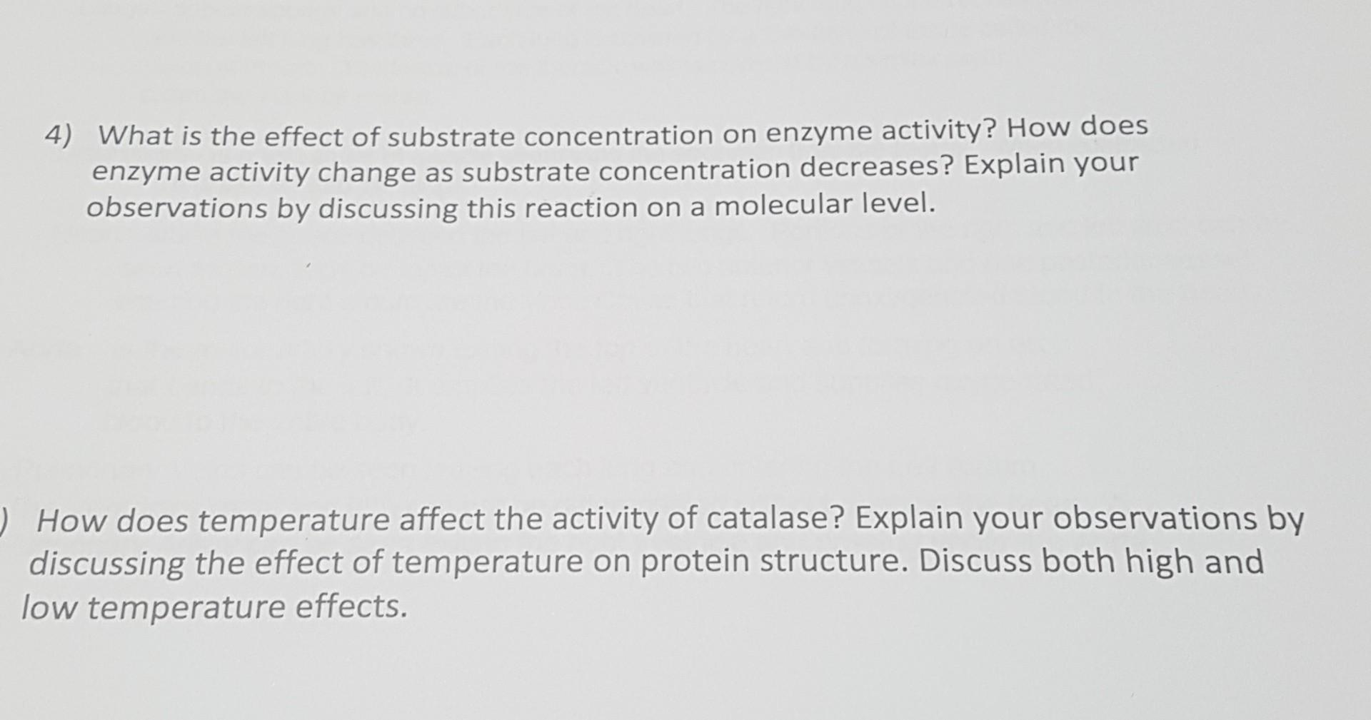 Solved 3) What is the effect of enzyme concentration on | Chegg.com