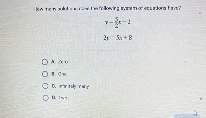 Solved How many solutions does the following system of | Chegg.com