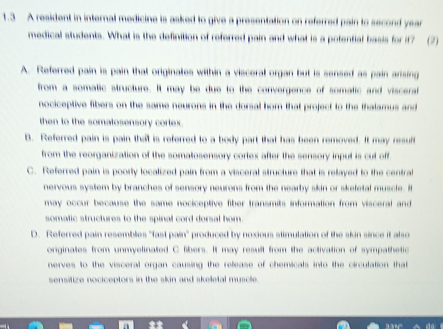 Solved medical students What is the definition A Referred | Chegg.com