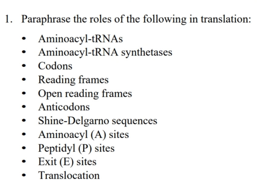 Solved Paraphrase the roles of the following in | Chegg.com