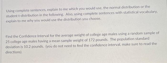 Solved Using complete sentences, explain to me which you | Chegg.com