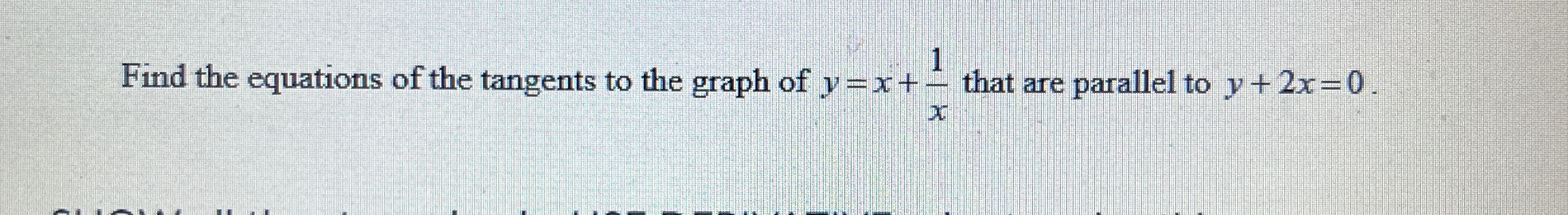 Solved Find the equations of the tangents to the graph of | Chegg.com