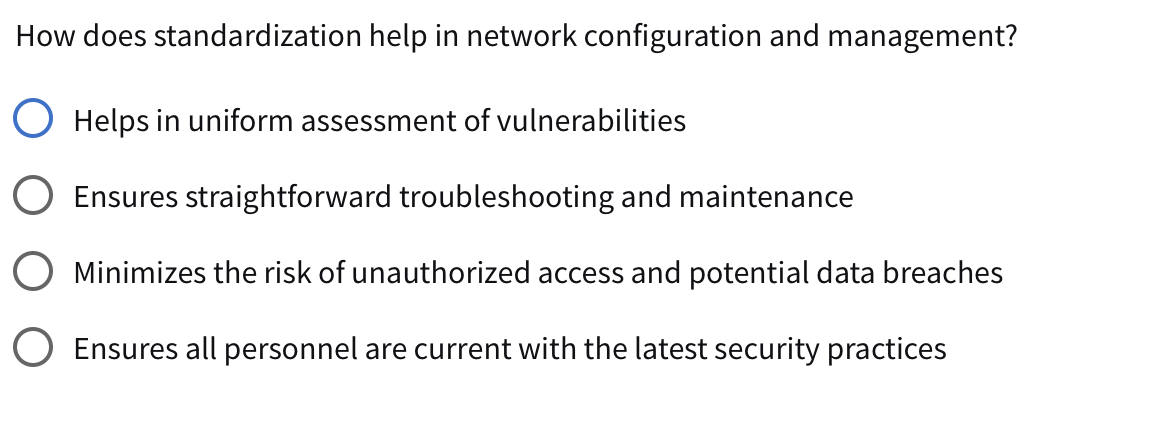 Solved How does standardization help in network | Chegg.com