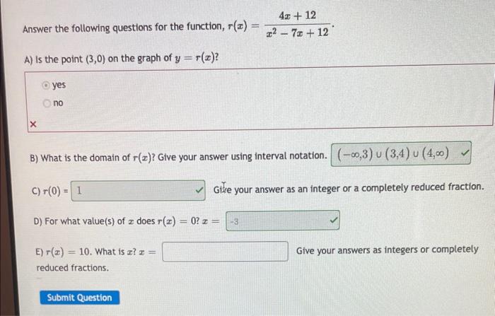 Solved Answer the following questions for the function, | Chegg.com
