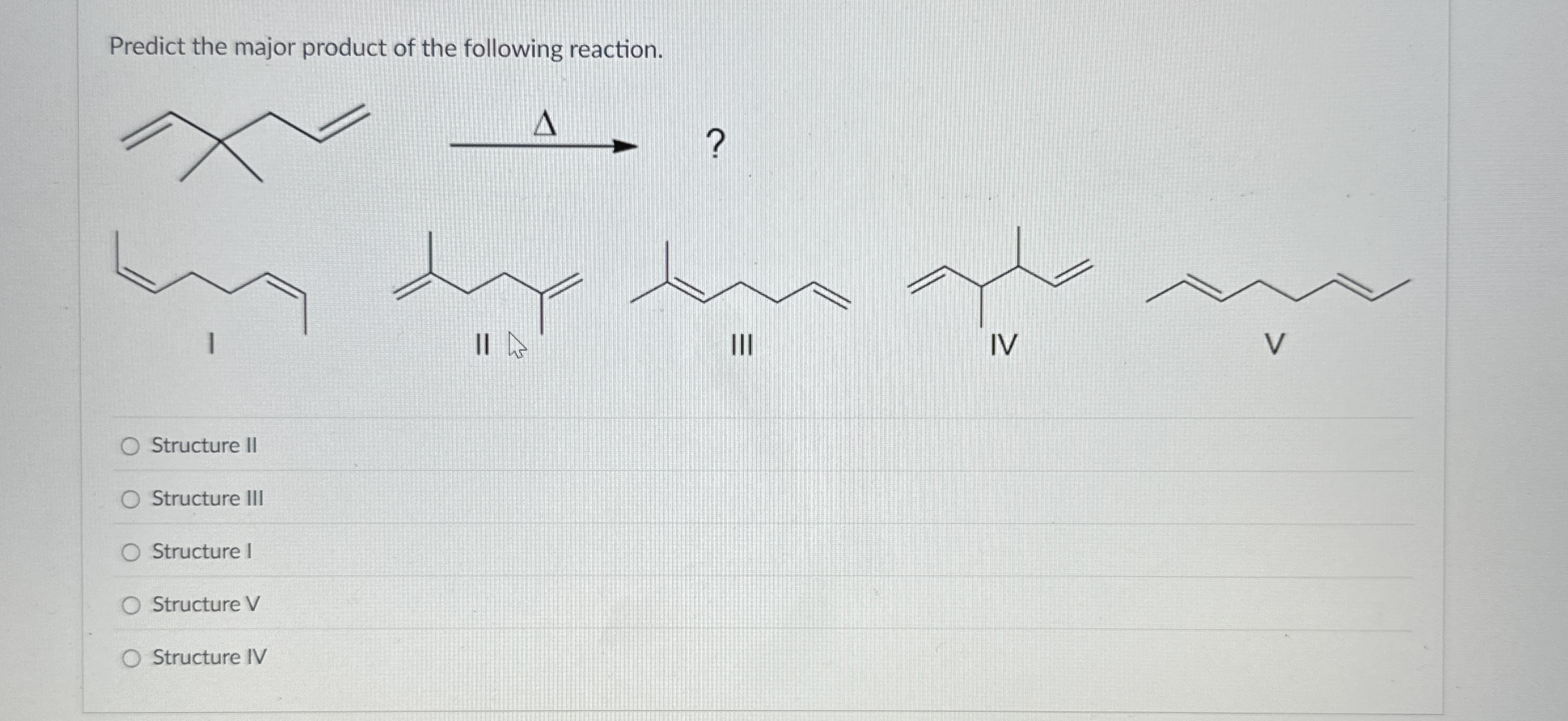 Solved Predict the major product of the following | Chegg.com