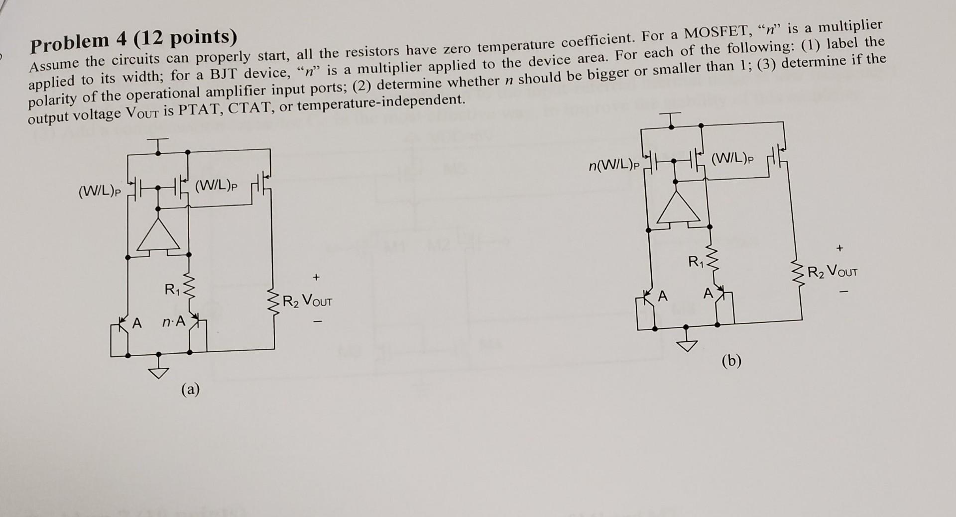 Problem 4 (12 points) Assume the circuits can | Chegg.com