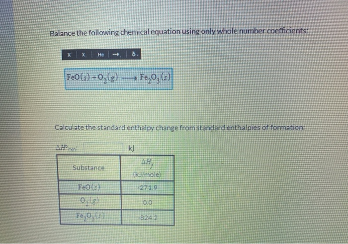 Solved Balance the following chemical equation, and | Chegg.com
