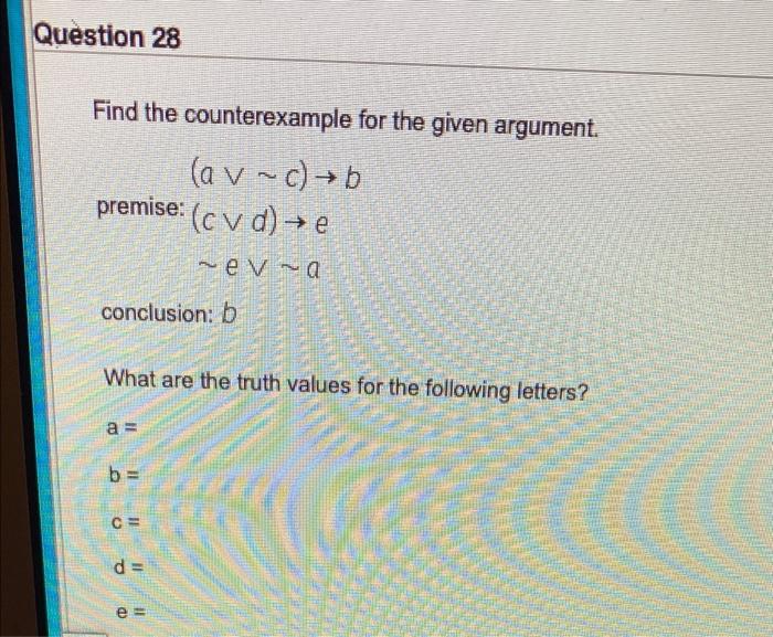 Solved Question 28 Find the counterexample for the given | Chegg.com