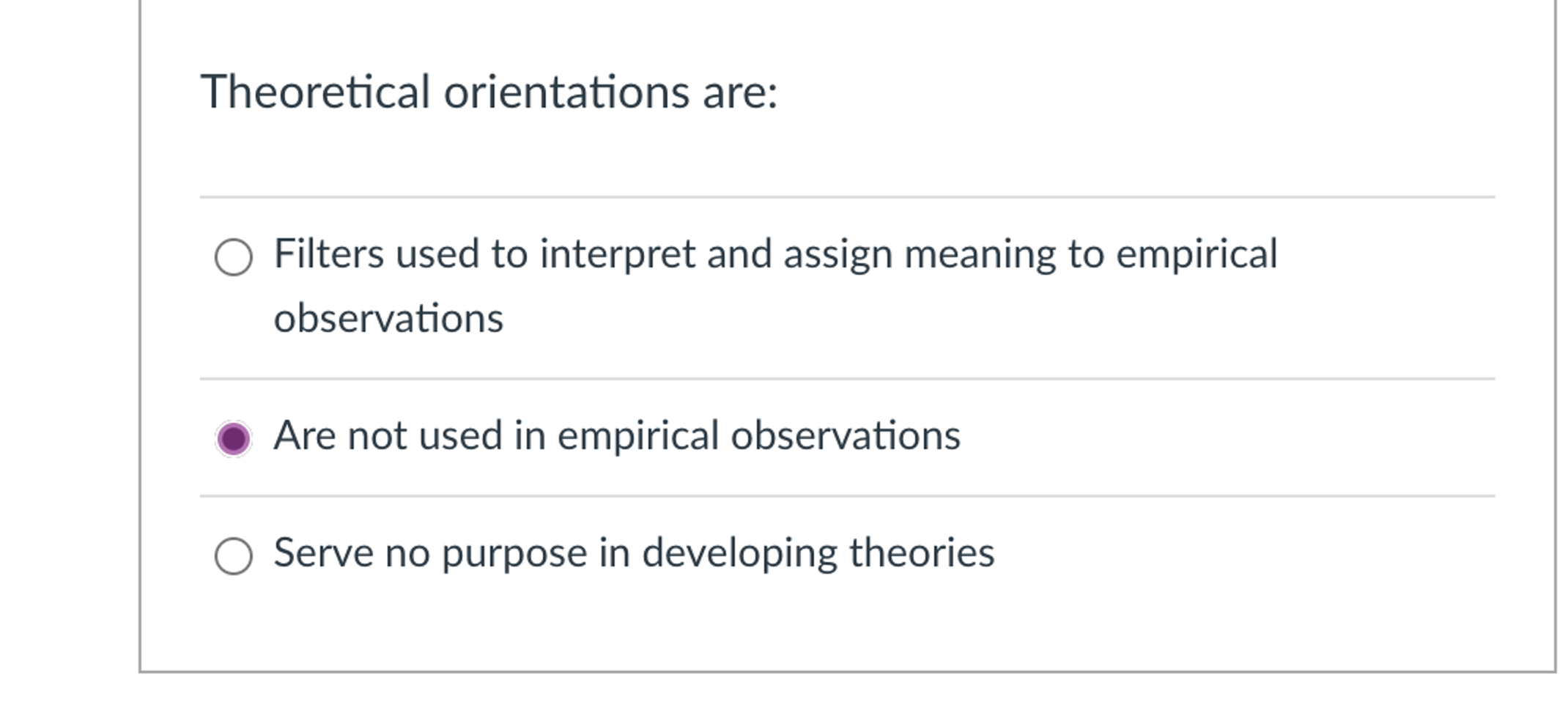 Solved Theoretical orientations are:Filters used to | Chegg.com