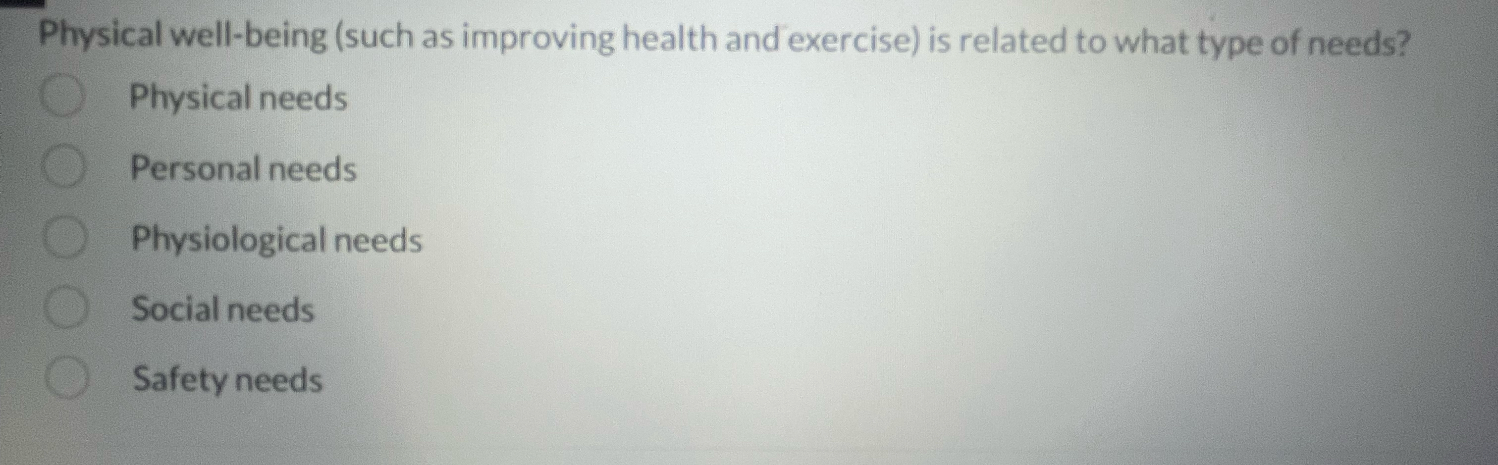 Solved Physical well-being (such as improving health and | Chegg.com