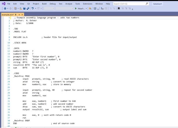 Solved the other picture is the example.asm use visual | Chegg.com