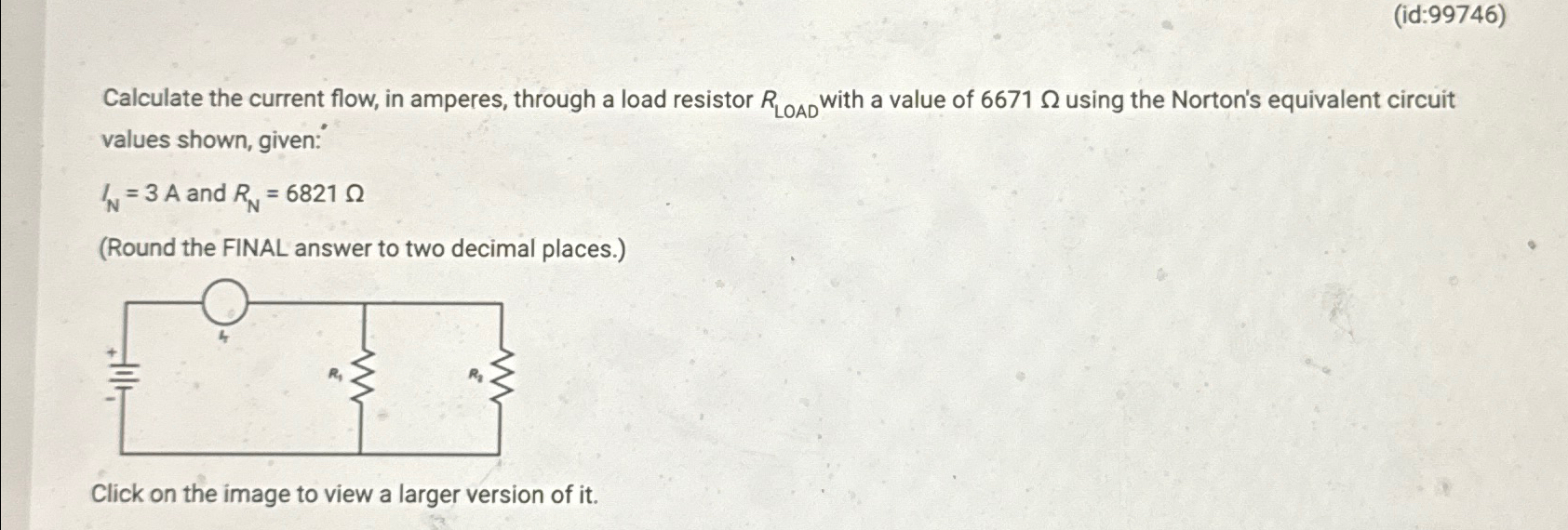 Solved (id:99746)Calculate the current flow, in amperes, | Chegg.com