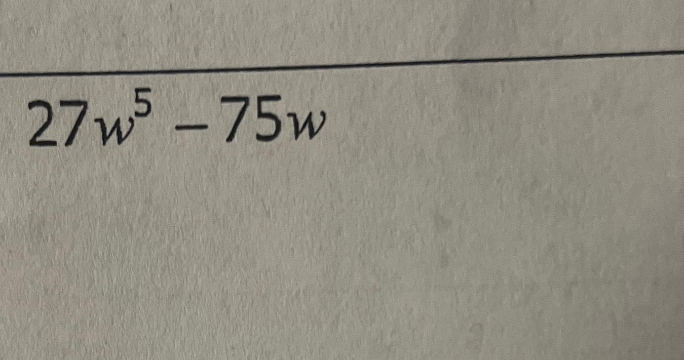 Solved 27w5-75w | Chegg.com