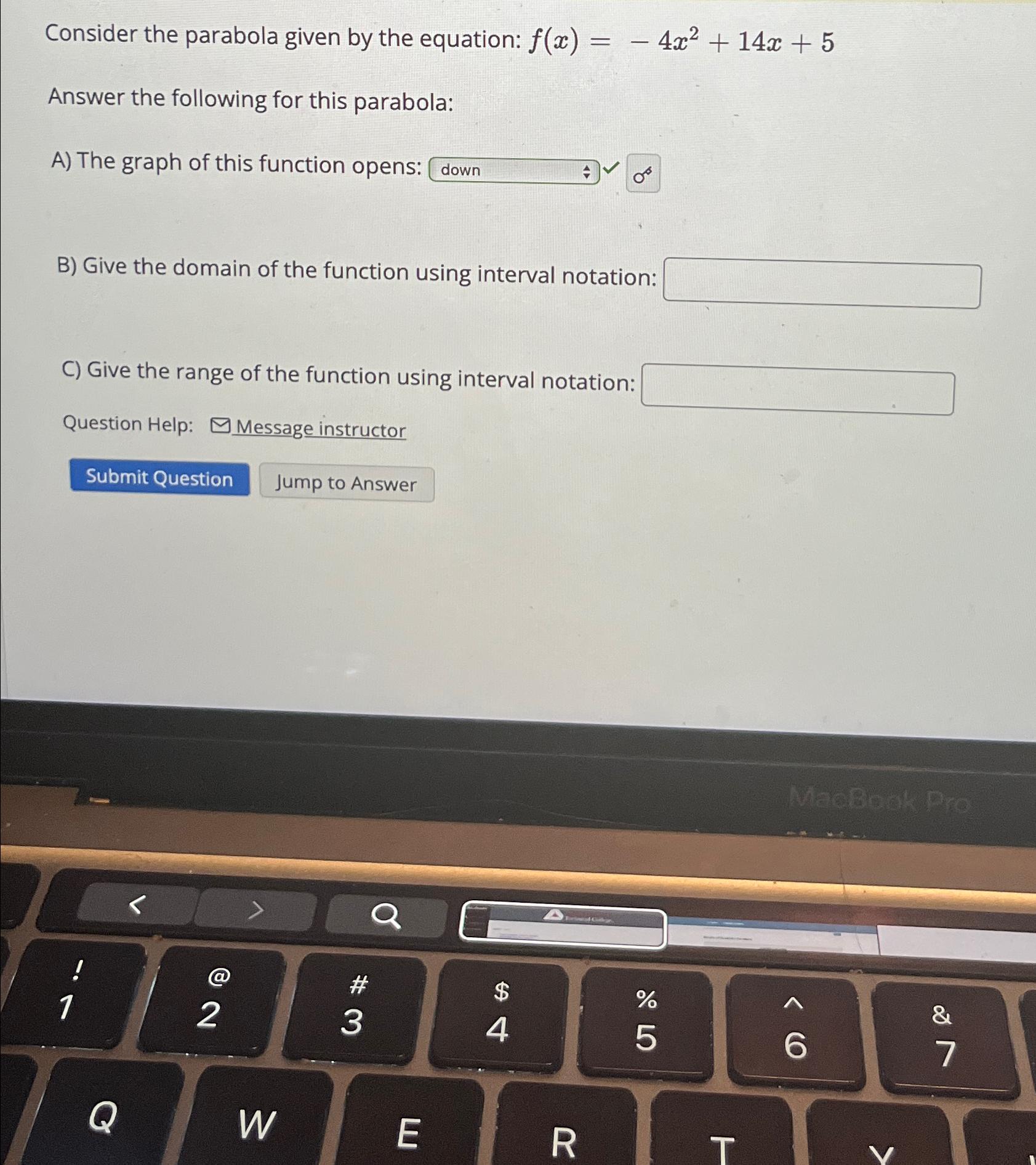 Solved Consider the parabola given by the equation: | Chegg.com