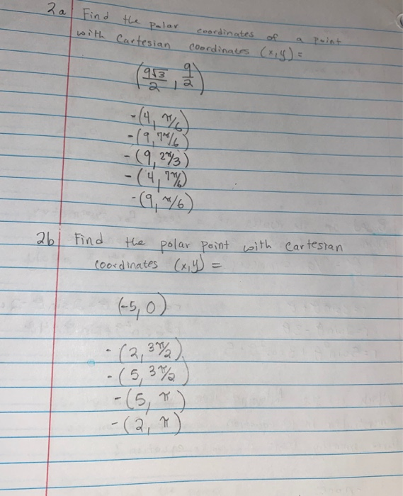 Solved a Find with the polar Cartesian coordinates | Chegg.com