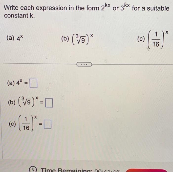 Solved Write each expression in the form 2kx or 3kx for a | Chegg.com