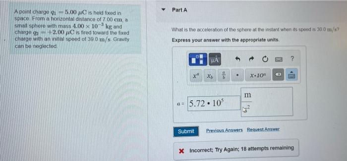 Solved A point charge q1=5,00 fic is held fixed in Part A | Chegg.com