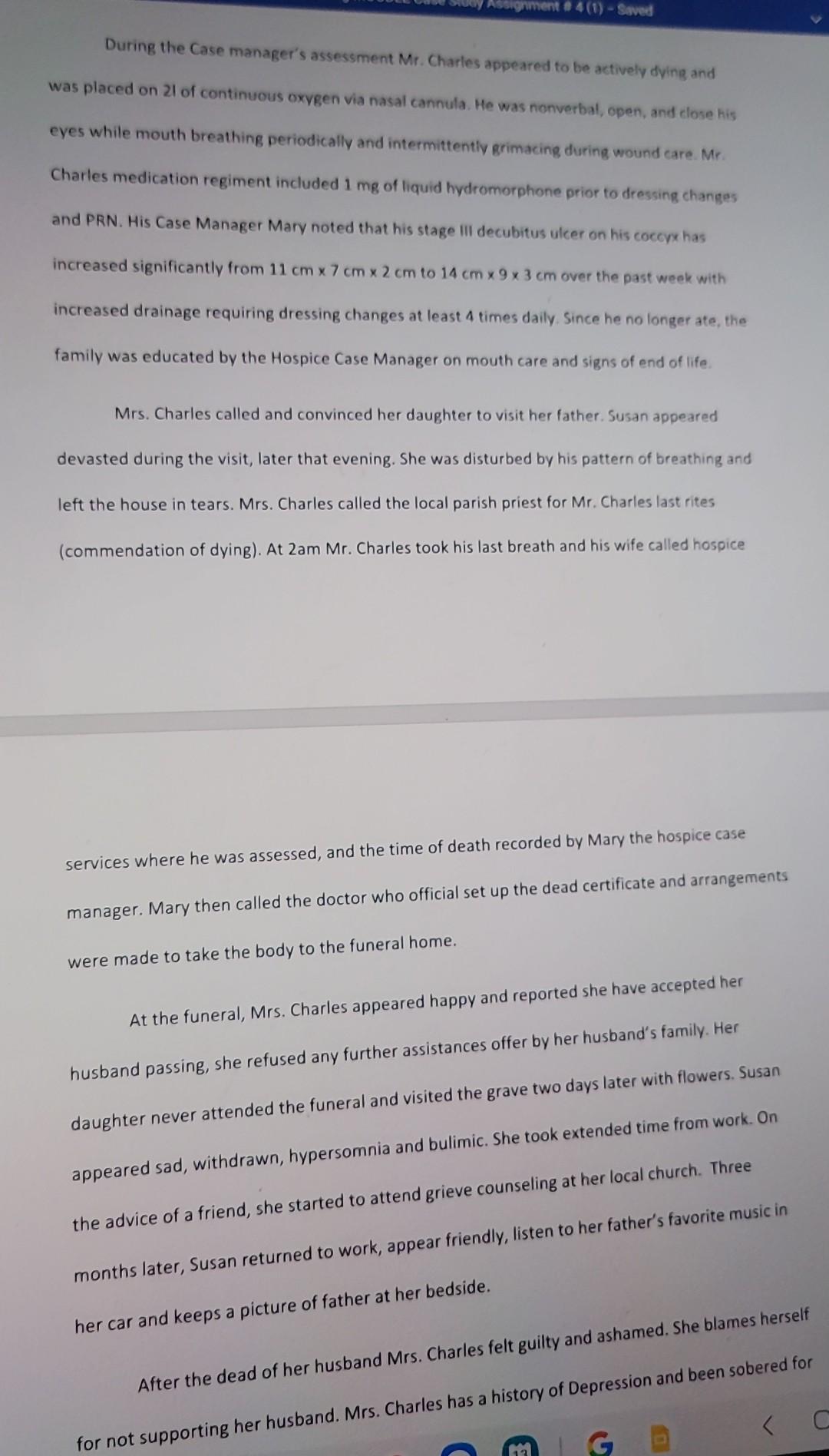 Solved It has been over three weeks and Mr. Charles continue | Chegg.com
