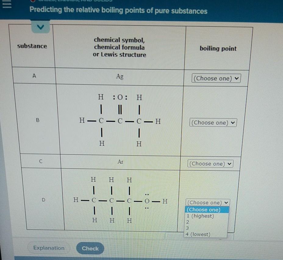 Solved 111 Predicting the relative boiling points of pure | Chegg.com