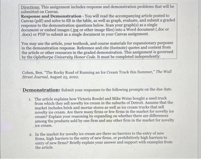 Directions: This assignment includes response and | Chegg.com